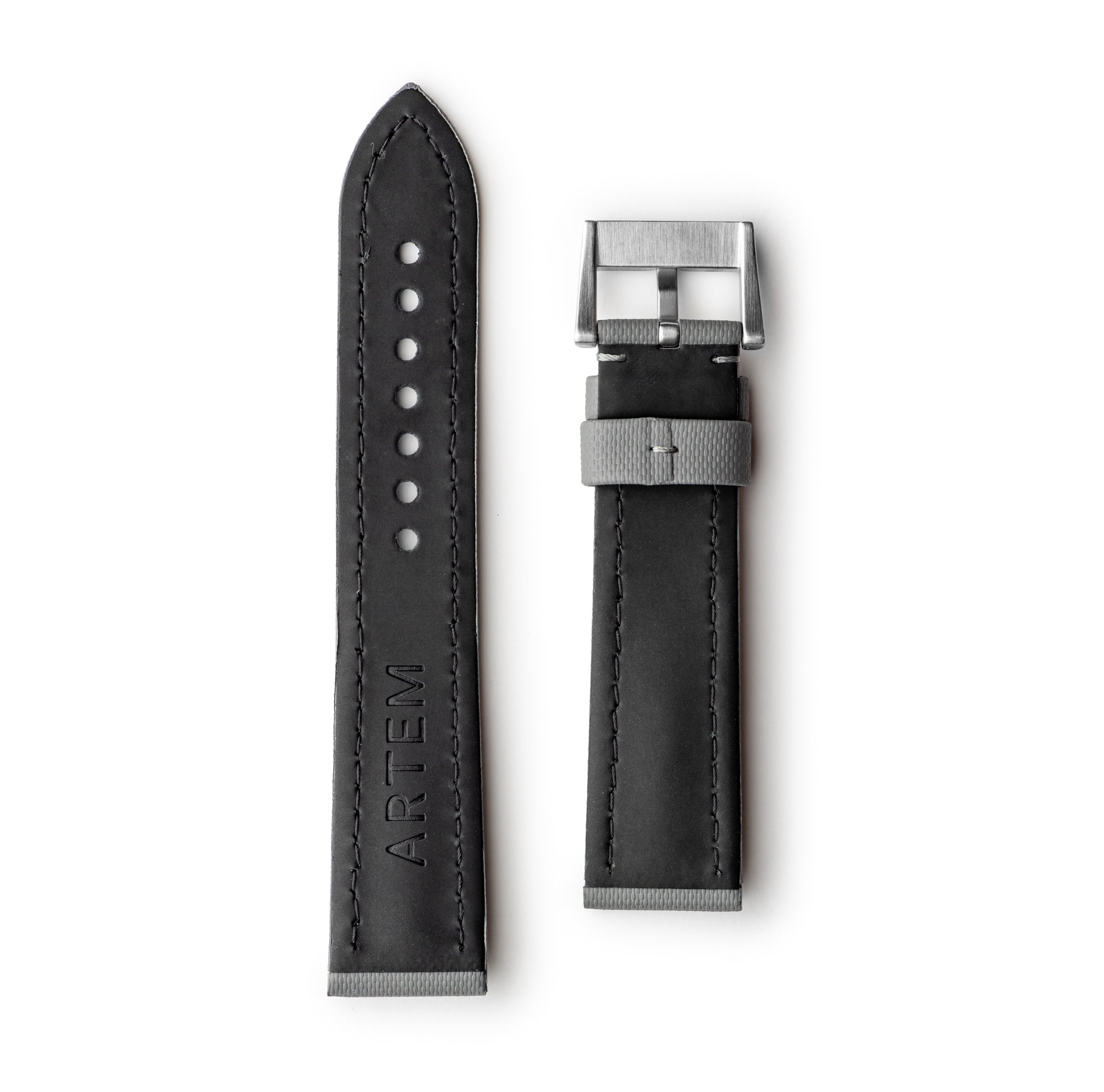Classic | Grey Sailcloth Watch Strap with Grey Stitching – Artem Straps