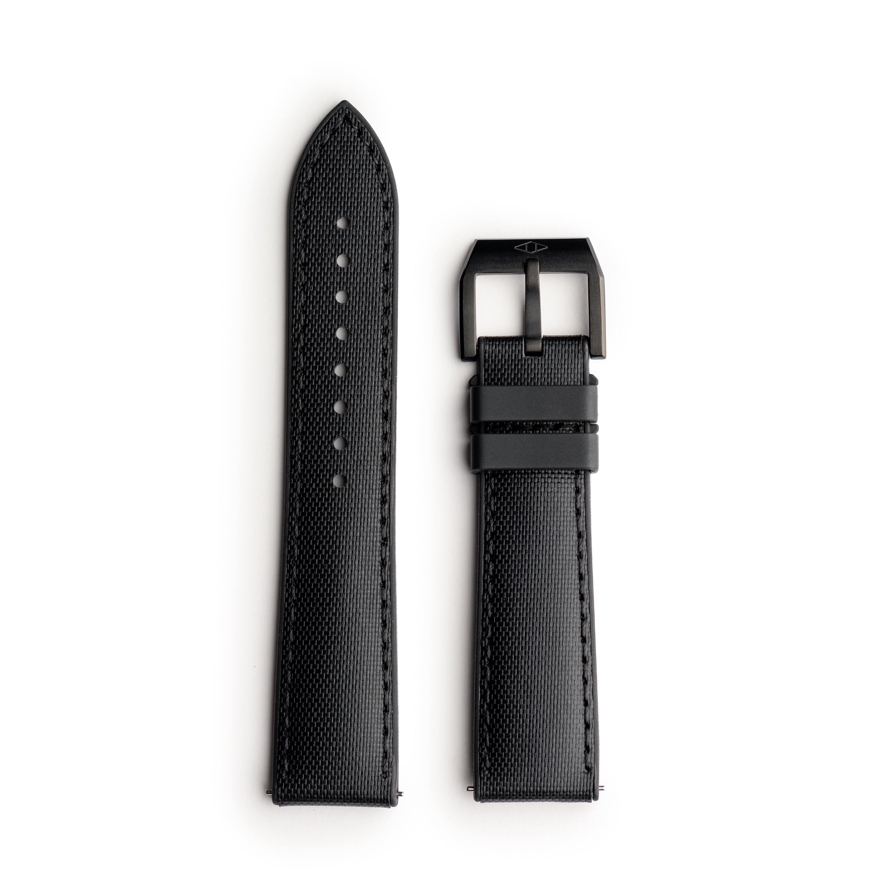 HydroFlex™ Black Hybrid FKM Watch Strap With Black Stitching – Artem Straps