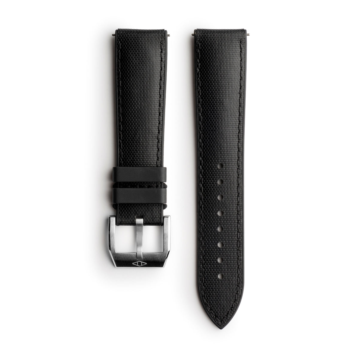 HydroFlex™ Black Hybrid FKM Watch Strap With Black Stitching – Artem Straps