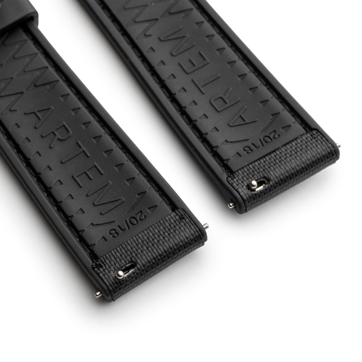 HydroFlex™ Black Hybrid FKM Watch Strap With Black Stitching – Artem Straps