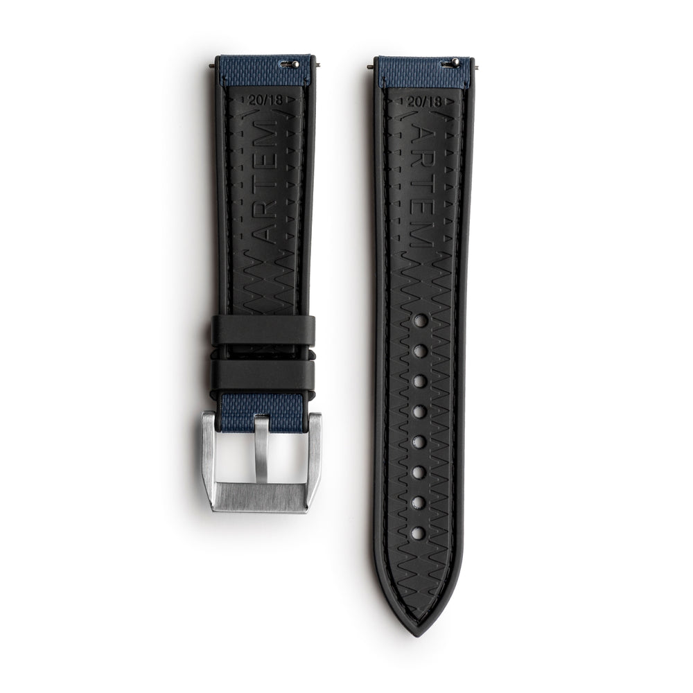 HydroFlex™ Navy Blue Hybrid FKM Watch Strap With Blue Stitching – Artem ...