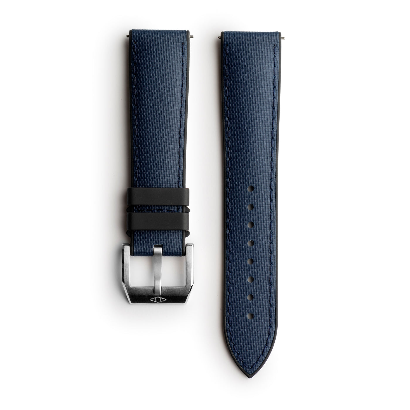 HydroFlex™ Navy Blue Hybrid FKM Watch Strap With Blue Stitching – Artem ...