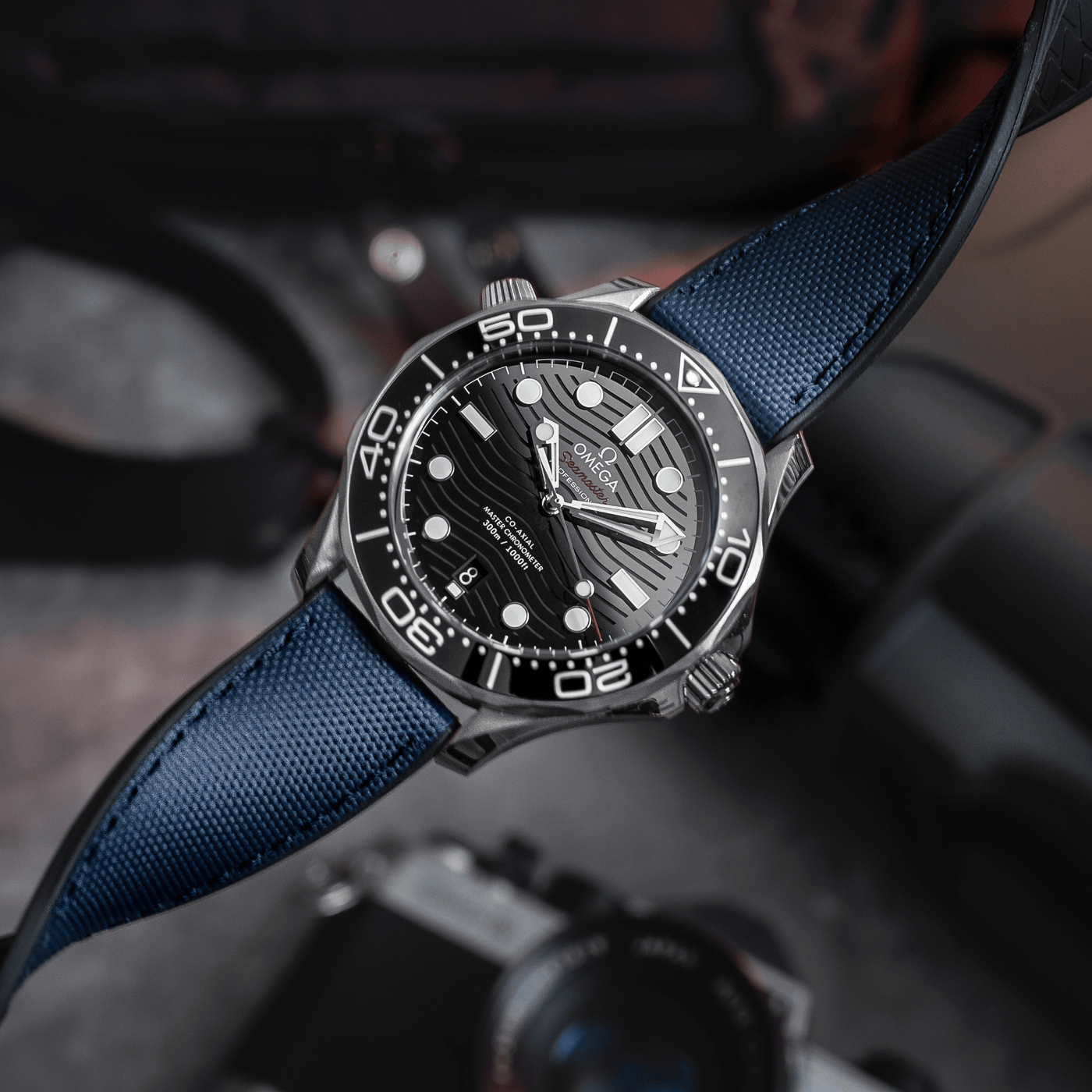 HydroFlex™ Navy Blue Hybrid FKM Watch Strap With Blue Stitching – Artem ...