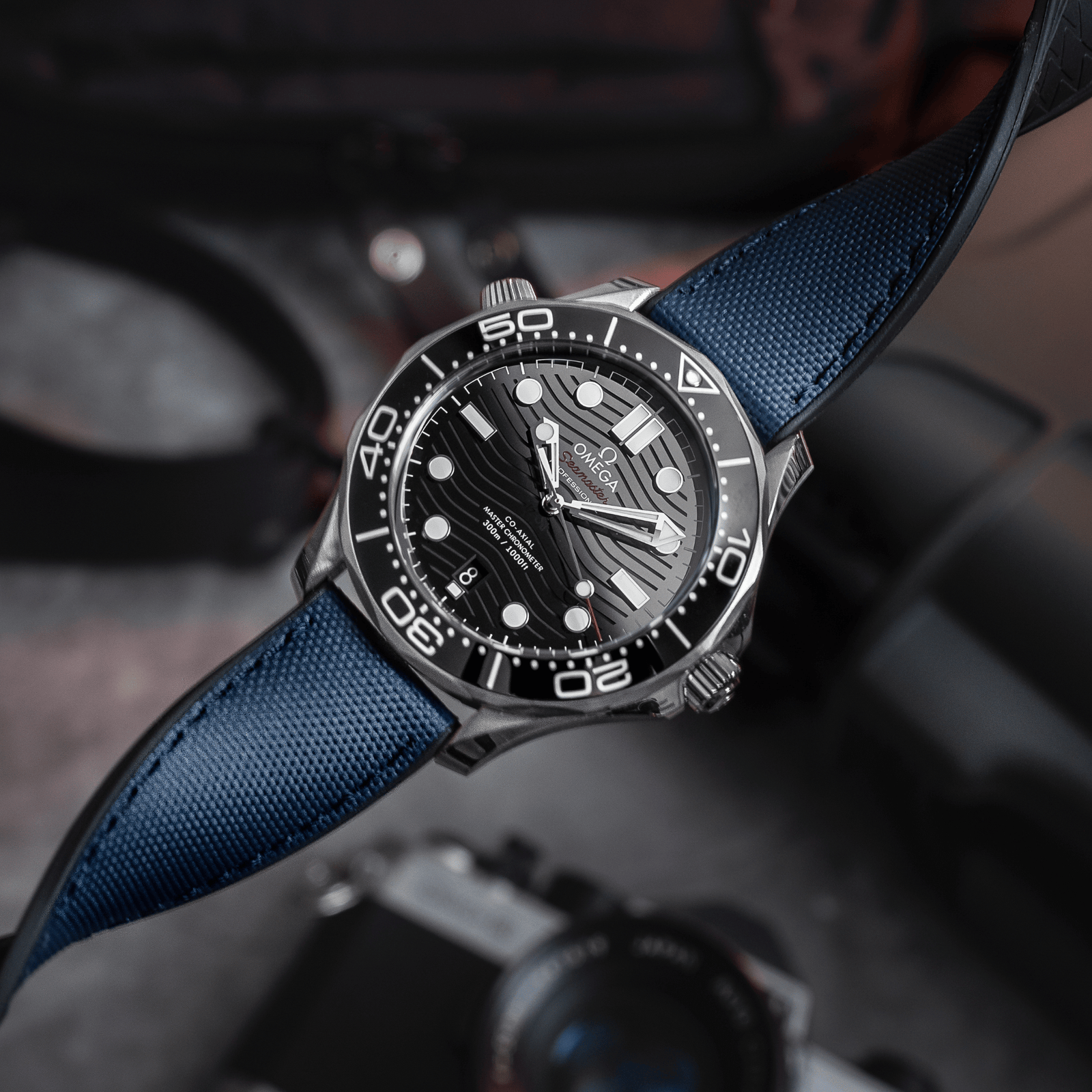 HydroFlex™ Navy Blue Hybrid FKM Watch Strap With Blue Stitching – Artem ...