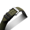 HydroFlex™ Khaki Green Hybrid FKM Watch Strap With Green Stitching ...