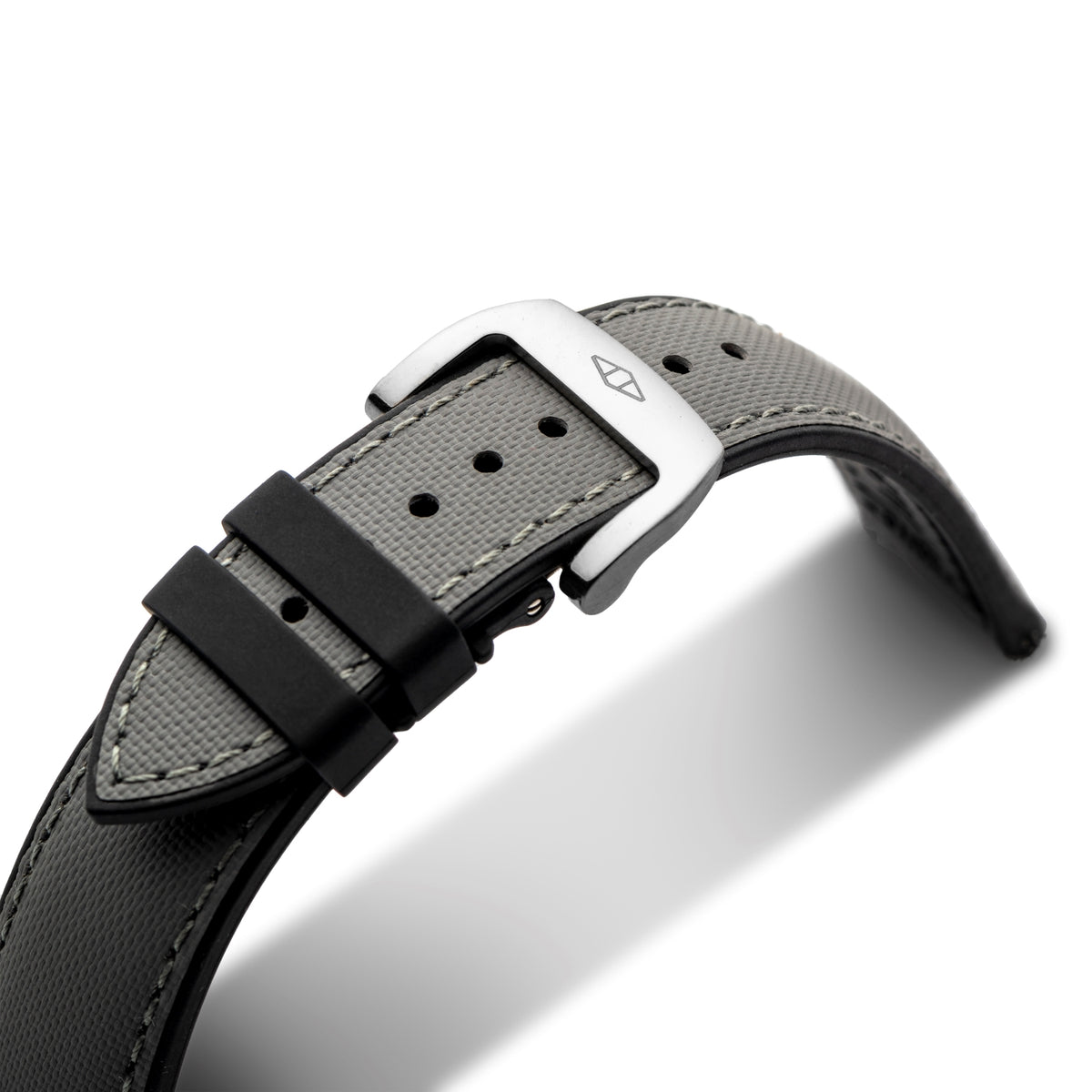 HydroFlex™ Grey Hybrid FKM Watch Strap With Grey Stitching – Artem Straps