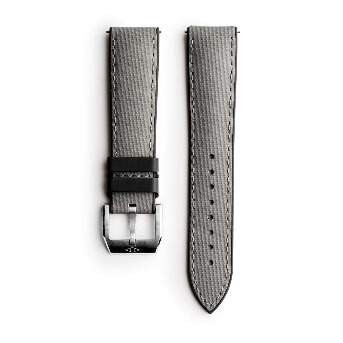 HydroFlex™ Grey Hybrid FKM Watch Strap With Grey Stitching – Artem Straps