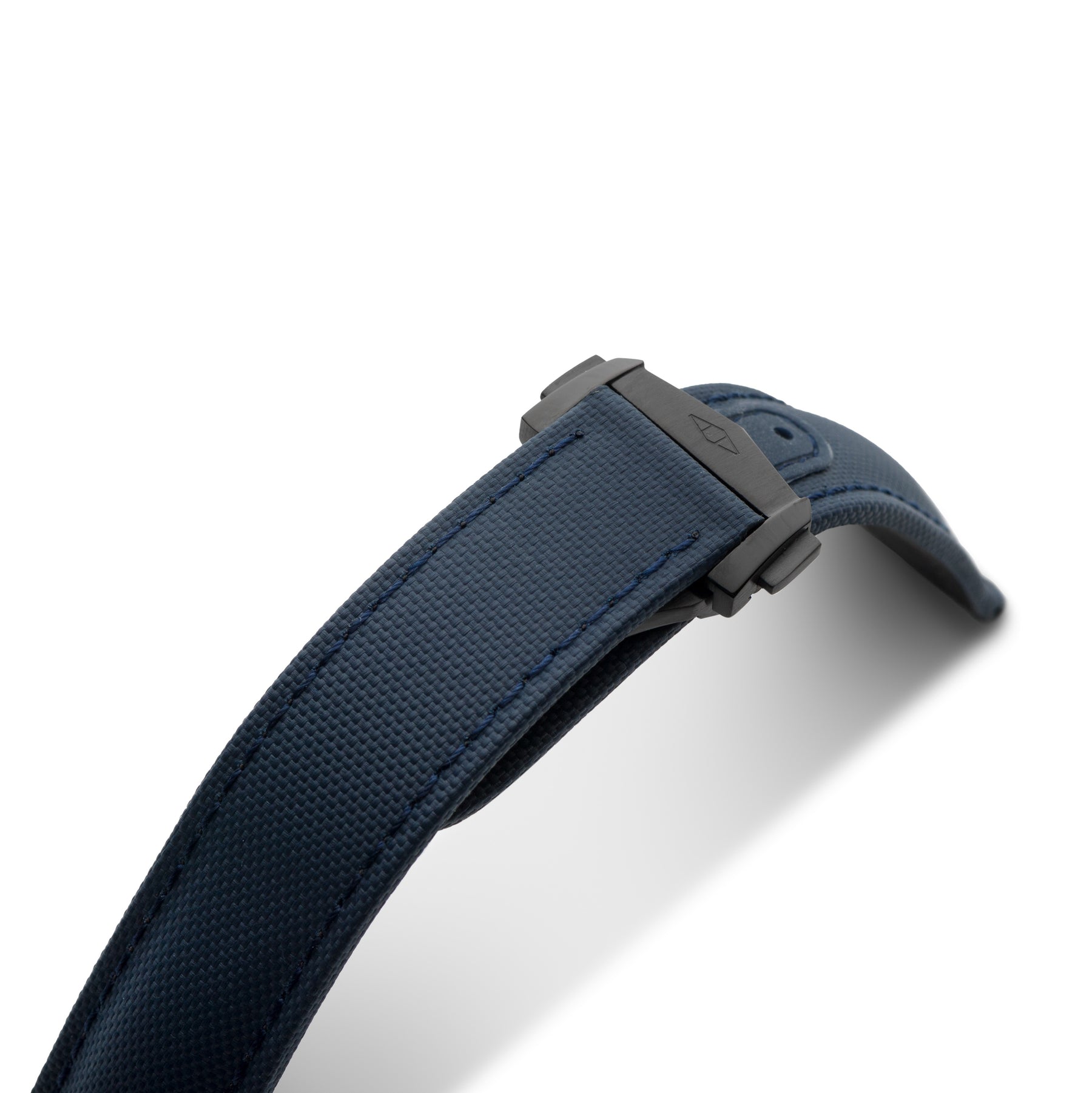 Loop-Less™ Navy Blue Sailcloth Watch Strap with Navy Blue Stitching ...