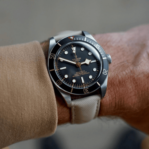 Loop-Less™ Sand Beige Sailcloth Watch Strap with White Stitching ...