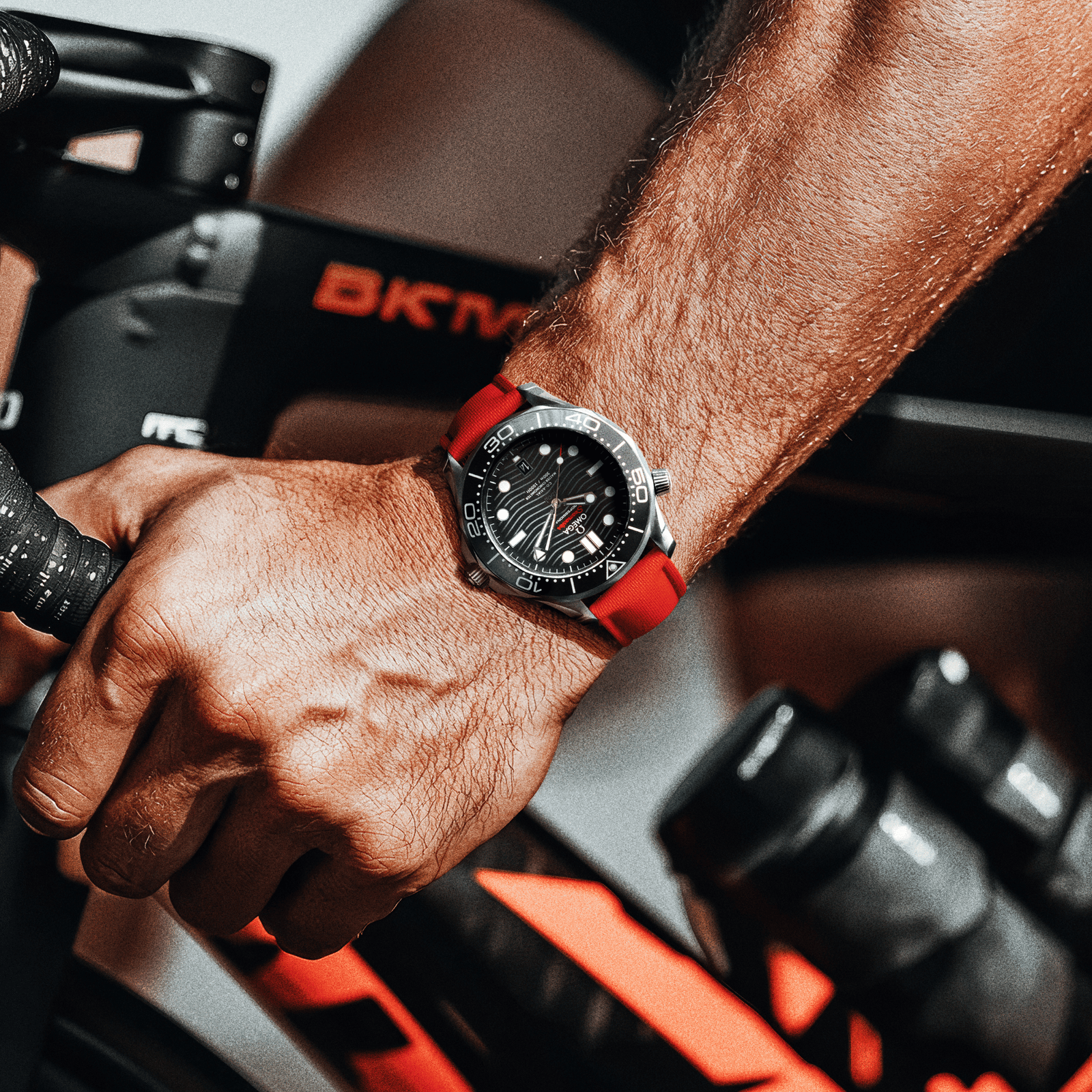 Loop-less™ HydroFlex™ | Blood Moon Edition | Red Strap with Red Stitch ...
