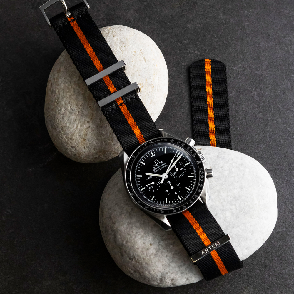 Orange Pin Stripe Nylon Watch Strap | Global Shipping – Artem Straps