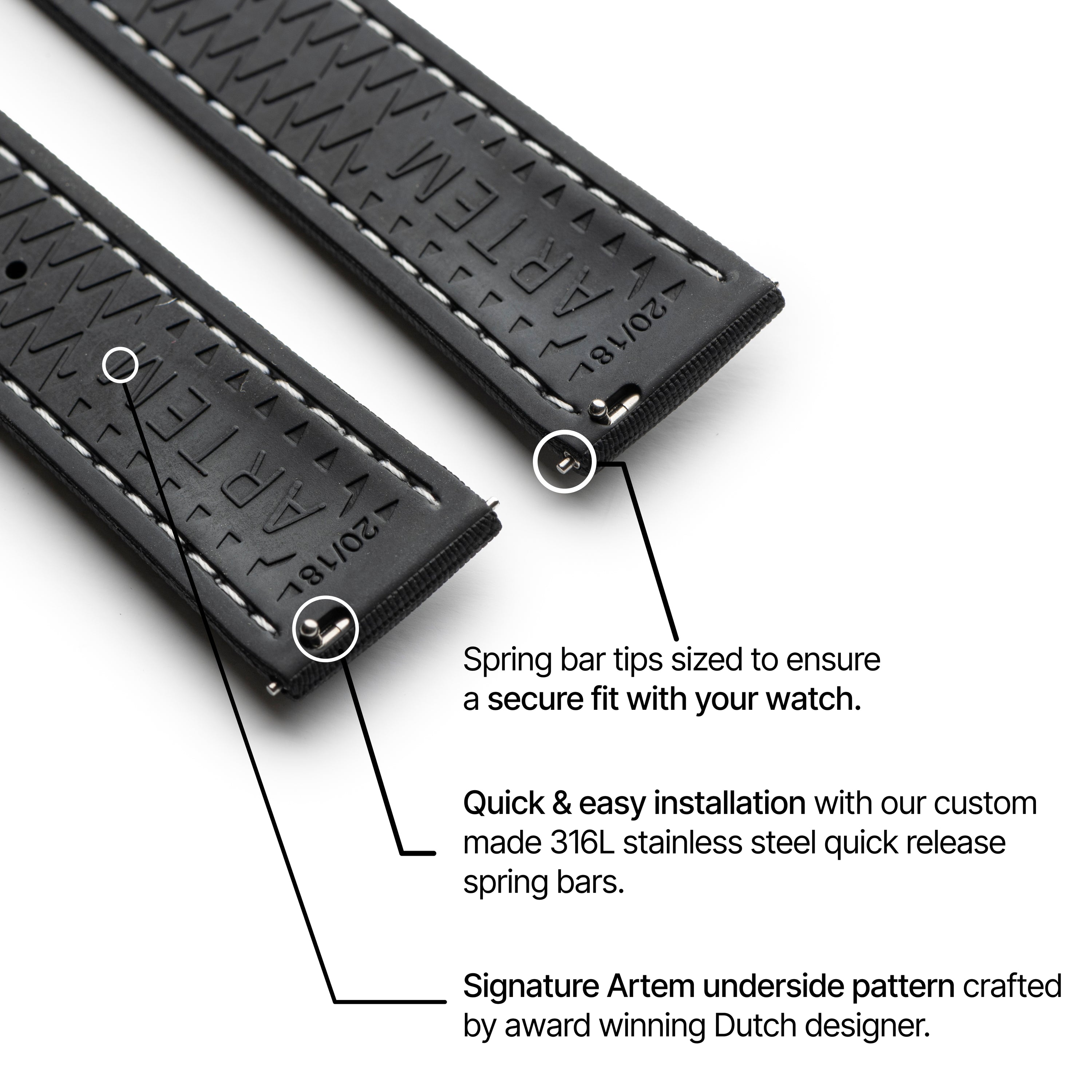 Loop-less™ HydroFlex™ | Event Horizon Edition | Black Strap with White ...